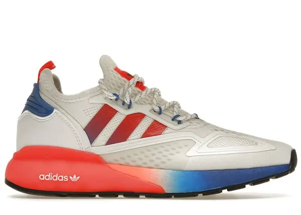 ぶるー Adidas Zx 2k Boost Sneakers - Cloud White/Solar Red/Blue